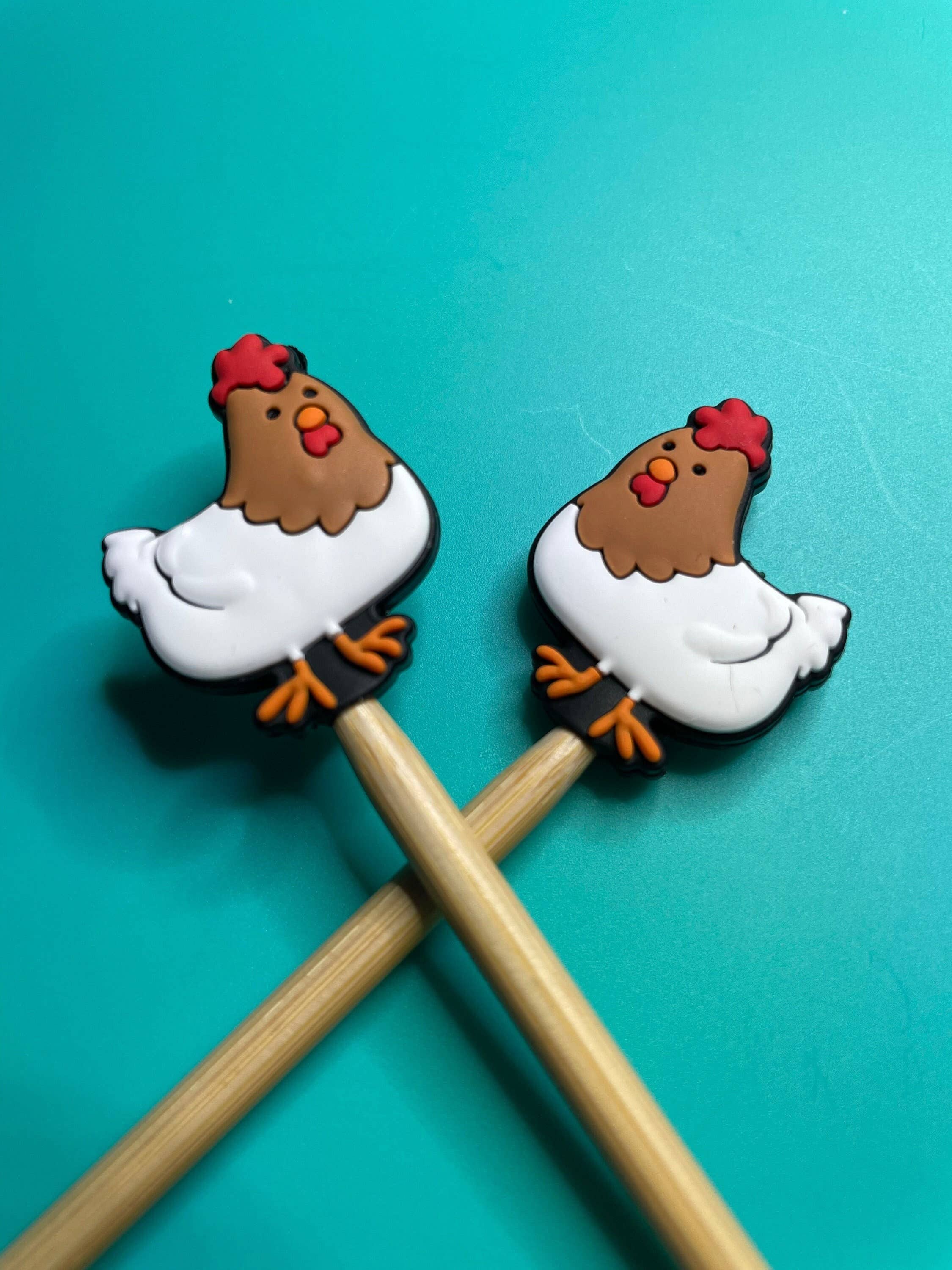Comma Craft Co - Chicken Rooster Farm Animals Knitting Needle Caps ...