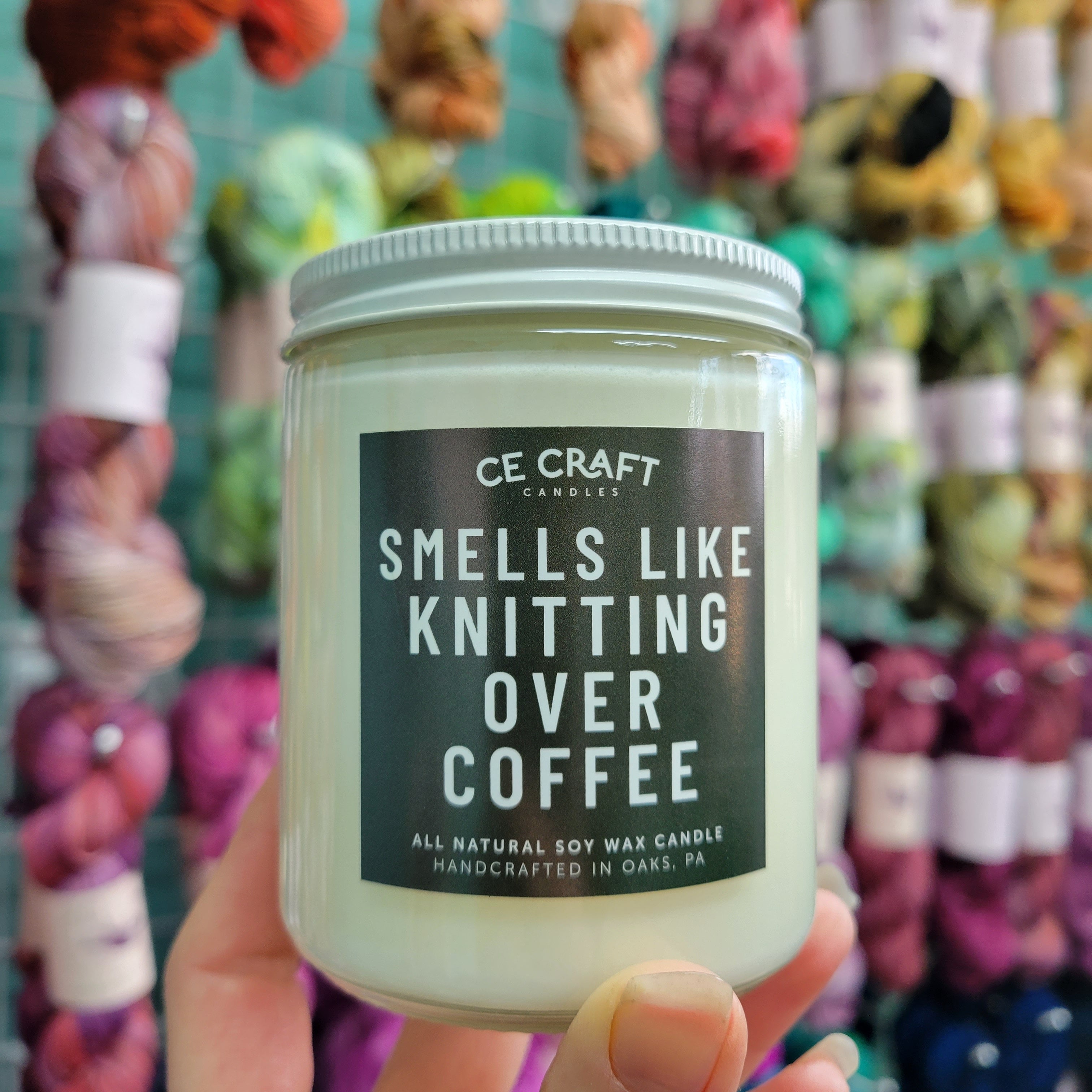 CE Craft Co - Smells Like Knitting Over Coffee Soy Wax Candle | Paper ...