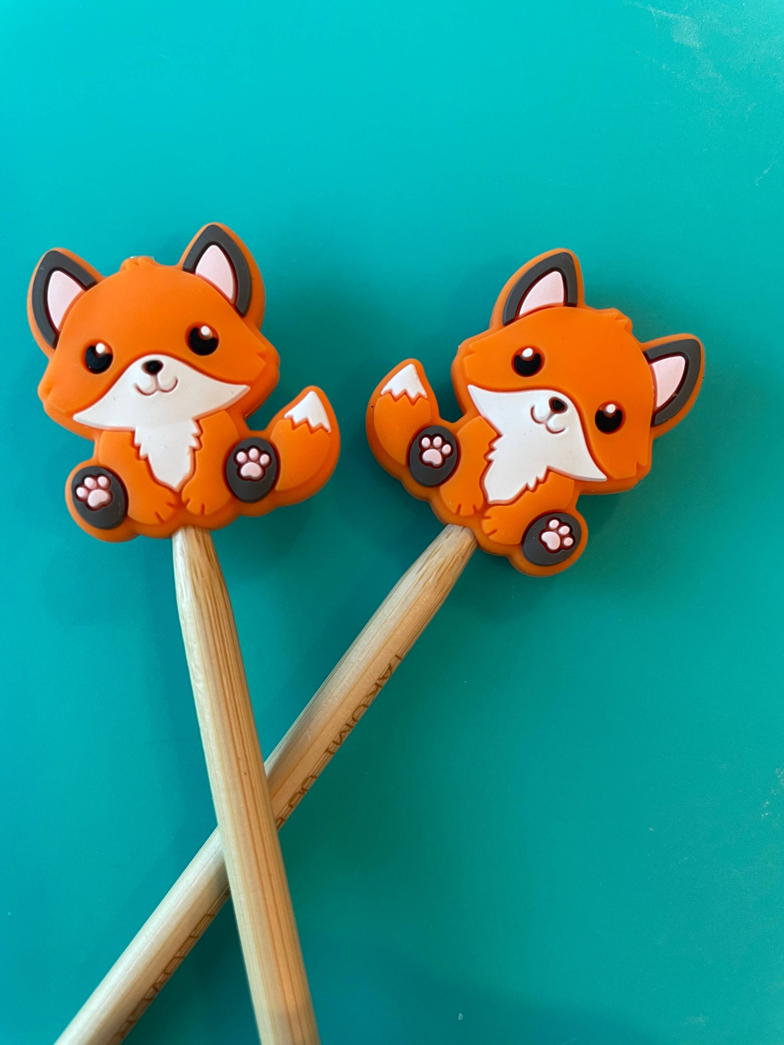 Comma Craft Co - Kawaii Fox Cute Needle Protectors | Paper Crane Yarns